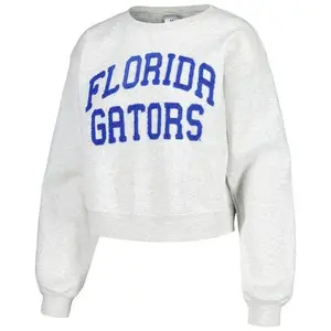 ZOOZATZ Florida Gators Core Chenille Cropped Pullover Sweatshirt