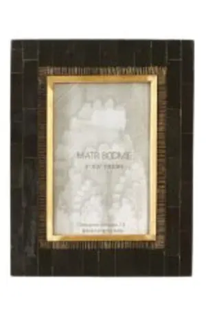 MATR BOOMIE Andhera Picture Framecarved Horn, Brass Inlay - Black