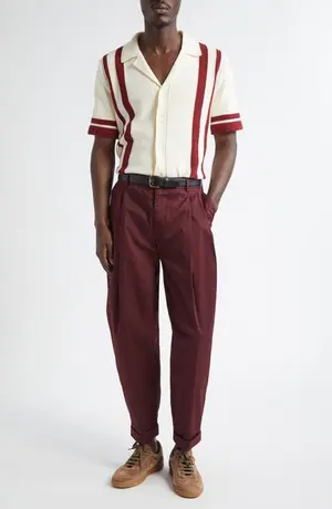 Dolce & Gabbana Double Pleat Cropped Stretch Cotton Pants - Dark Violet