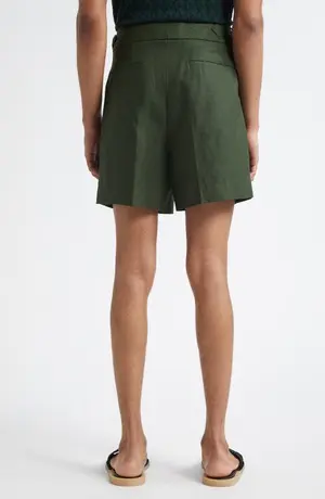 Dolce & Gabbana Side Tab Linen Shorts - V0304 Militare Scuro