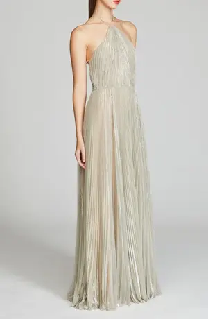 Halston Marisol Metallic Gown