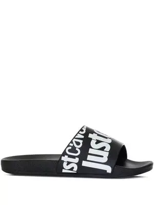 Just Cavalli Logo-print Slides - Black