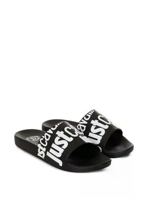 Just Cavalli Logo-print Slides - Black