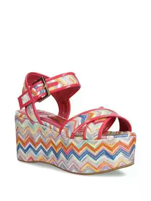 Missoni 85mm Zigzag Platform Sandals - Red
