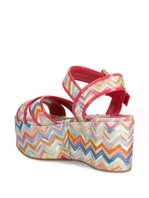 Missoni 85mm Zigzag Platform Sandals - Red