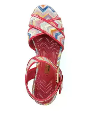 Missoni 85mm Zigzag Platform Sandals - Red