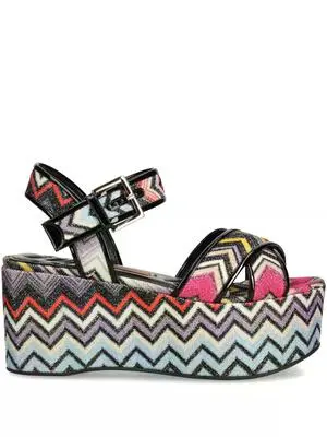 Missoni 85mm Zigzag-patterned Platform Sandals - Black