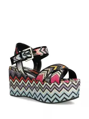 Missoni 85mm Zigzag-patterned Platform Sandals - Black