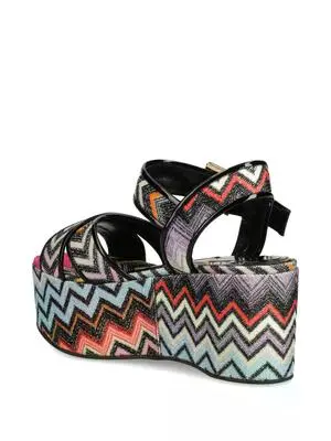 Missoni 85mm Zigzag-patterned Platform Sandals - Black