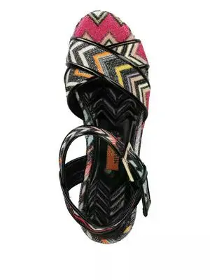 Missoni 85mm Zigzag-patterned Platform Sandals - Black