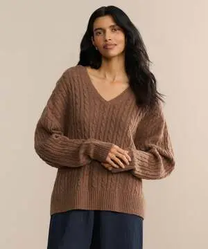 Jenni Kayne Nell V-neck Sweater - Brown