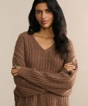 Jenni Kayne Nell V-neck Sweater - Brown