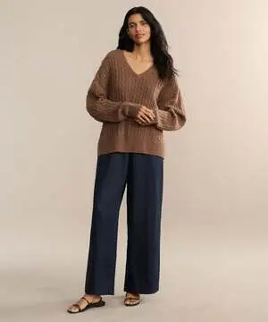 Jenni Kayne Nell V-neck Sweater - Brown