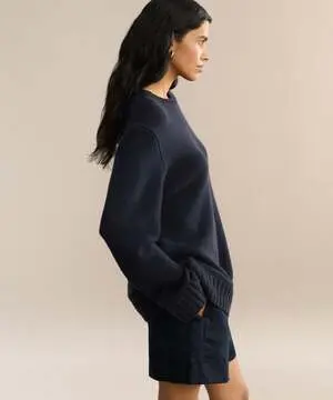 Jenni Kayne Cashmere Amelia Crewneck Top - Navy