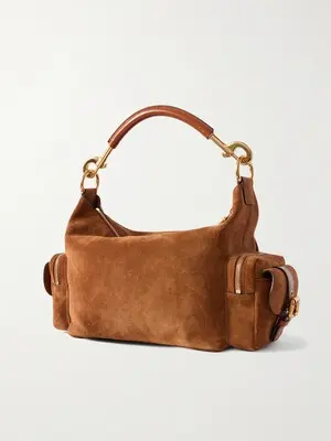 Chloé Camera Leather-trimmed Suede Shoulder Bag - Brown