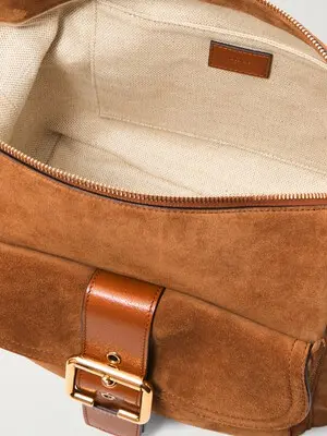Chloé Camera Leather-trimmed Suede Shoulder Bag - Brown