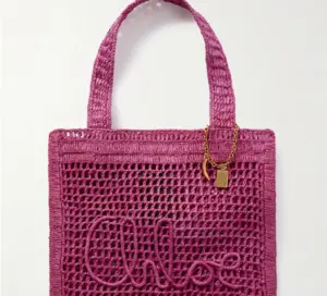 Chloé Chloé Raffia Tote Fuchsia