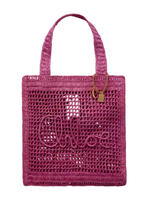 Chloé Raffia Tote - Pink