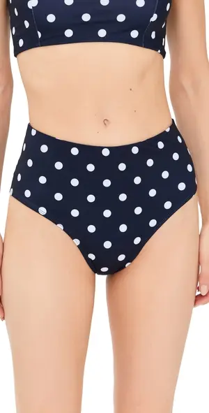 Sea Paulina Polka Dot Bikini Bottom - Navy