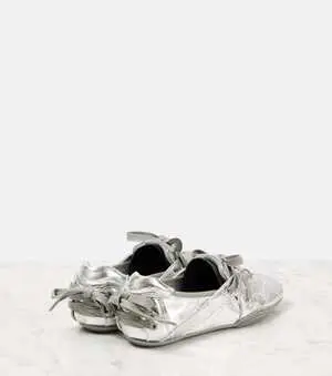 Acne Studios Metallic Leather Flats - Silver