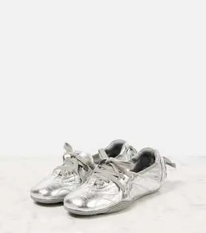 Acne Studios Metallic Leather Flats - Silver