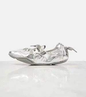 Acne Studios Metallic Leather Flats - Silver