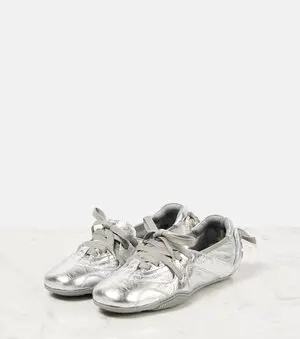 Acne Studios Metallic Leather Flats - Silver