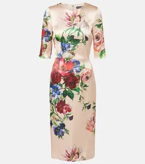 Floral Silk Midi Dresses