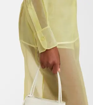 THE FRANKIE SHOP Peri Sheer Silk-blend Shirt - Yellow