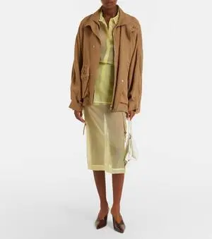 THE FRANKIE SHOP Peri Sheer Silk-blend Shirt - Yellow