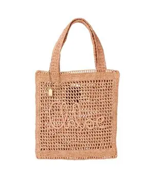 Chloé Summer Banana Raffia-effect Tote Bag - Beige