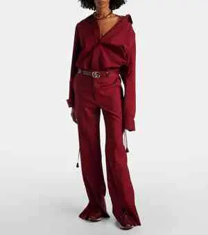 Gucci Lace-trimmed Cotton Poplin Shirt