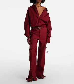 Gucci Lace-trimmed Cotton Poplin Shirt