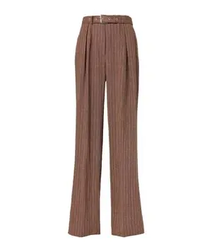 Dries Van Noten Linen-blend Wide-leg Pants - Brown
