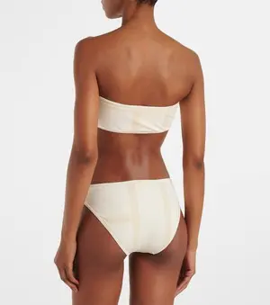TOTEME Monogram Bandeau Bikini Top - White
