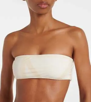 TOTEME Monogram Bandeau Bikini Top - White