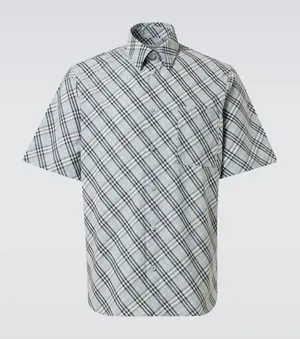 Burberry Check Cotton Shirt - Blue