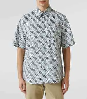 Burberry Check Cotton Shirt - Blue