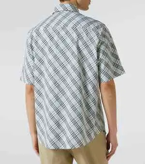 Burberry Check Cotton Shirt - Blue