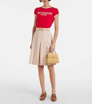 Valentino Garavani Vsling Mini Raffia-effect Tote Bag