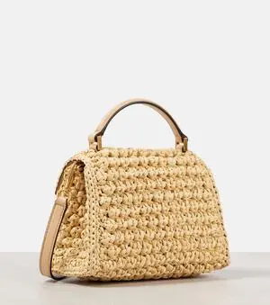 Valentino Garavani Vsling Mini Raffia-effect Tote Bag