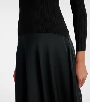 Veronica Beard Vaughn Satin-trimmed Midi Dress