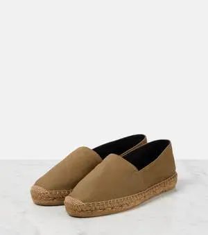 Saint Laurent Cassandre Cotton Gabardine Espadrilles - Brown