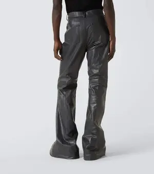 Rick Owens Bolan Leather Flared Trousers
