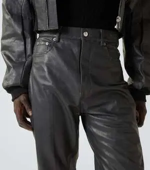 Rick Owens Bolan Leather Flared Trousers