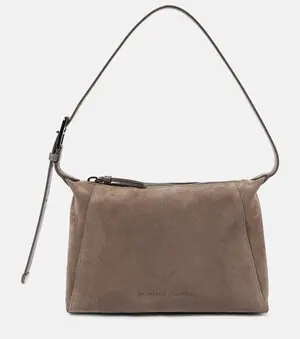 Brunello Cucinelli Duo Small Suede Shoulder Bag - Brown