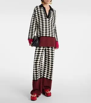 La DoubleJ Lounge Wide-leg Wool Pants - Multicoloured
