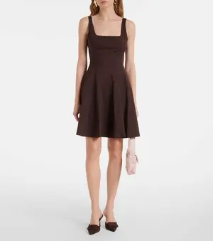 Staud Wells Cotton Minidress - Brown