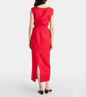 Posse Bonnie Linen Pencil Skirt - Red
