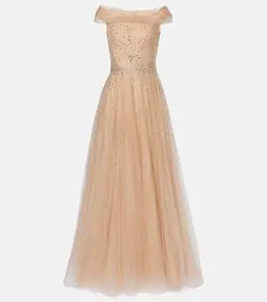 Tulle Paneled Gowns